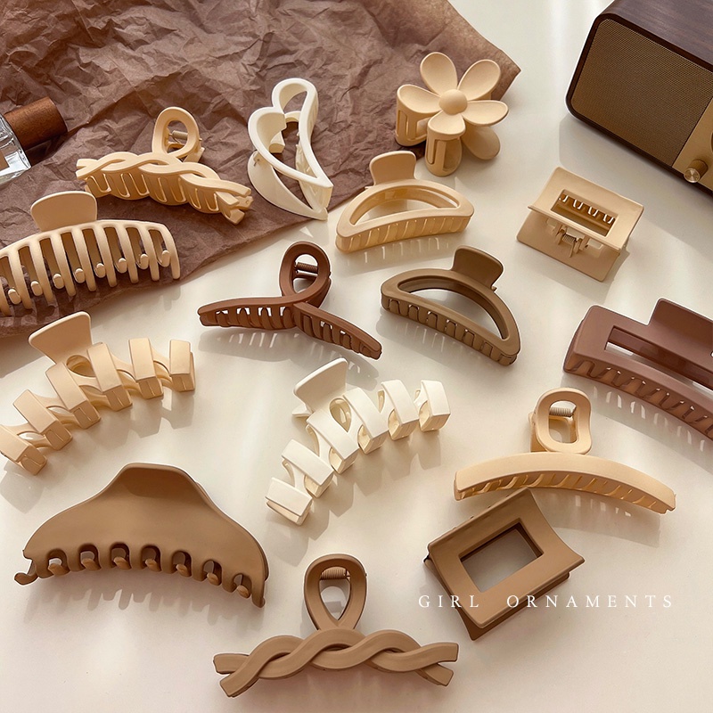 Coffee-colored Hair Claws French Catch Clip Girls Hairpin Female Back ...