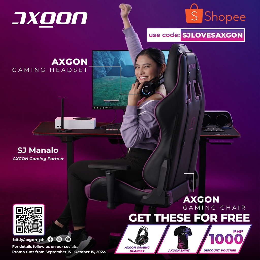 Axgon AX1CVA Gaming Chair Black (Free Headset and T-Shirt) | Shopee ...