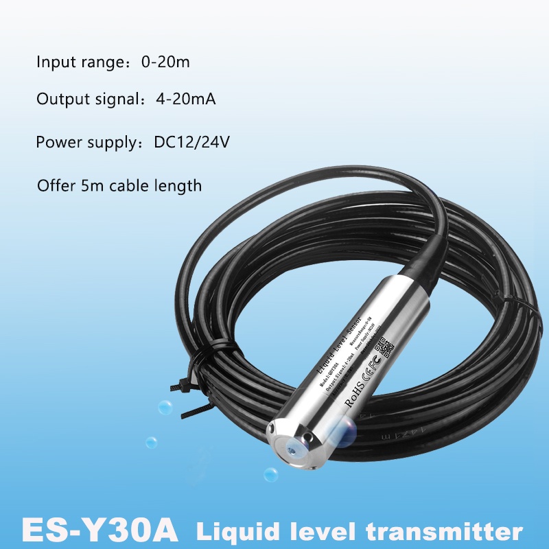 Water Level Measuring Sensor Liquid Fuel Level Transducer Output 4 to ...