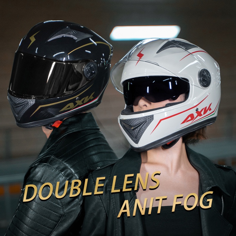 AXK Double Visor Full Face Helmet | Shopee Philippines