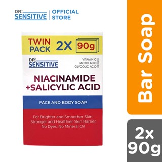 Dr. Sensitive Niacinamide + Salicylic Acid Face and Body Bar Soap Twin ...