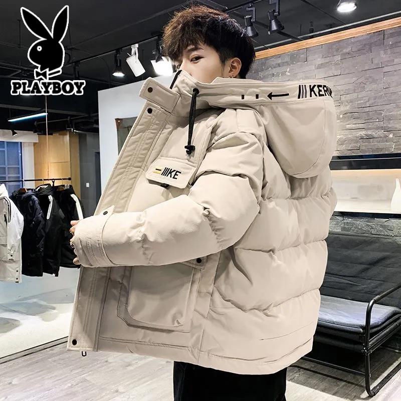 Playboy Winter Men's Padded Jacket Korean Version Down Padded Jacket ...