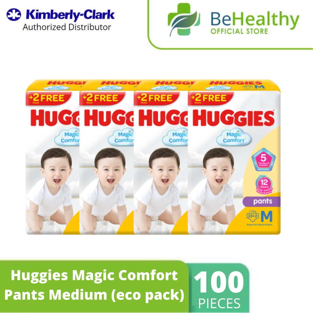 Huggies Magic Comfort Pants Medium (Eco Pack) - 100 Pcs | Shopee ...