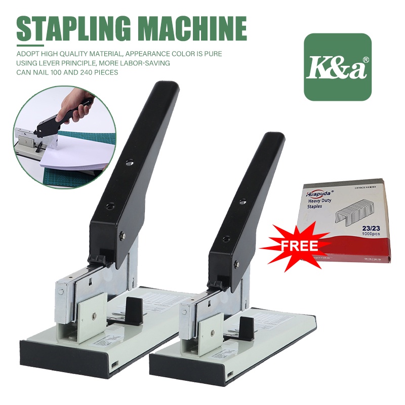 K&A No.100/240 Heavy Type Metal Stapler Bookbinding Stapling Office ...