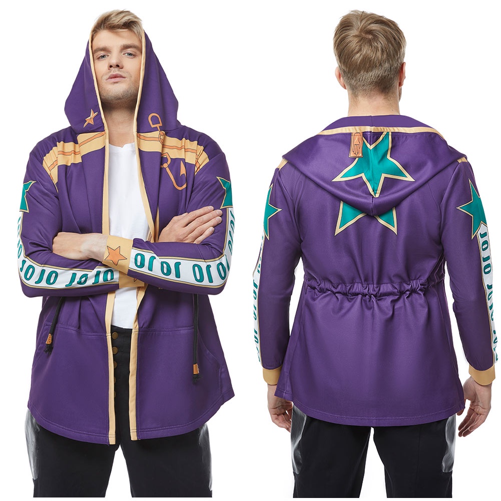 Vicamoy JoJos Bizarre Adventure Kujo Jotaro Costume Jacket Hoodie Stone ...