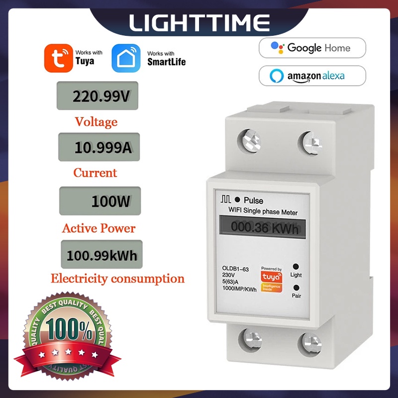 Single Phase Din Rail Wifi Smart Energy Meter Power Consumption Kwh ...