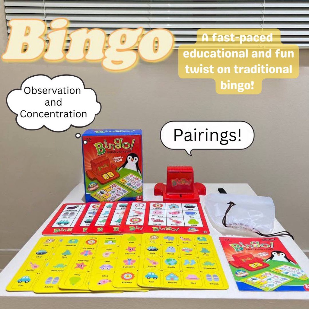 Bingo Game Sight Words Number Animals Pairing Children's Educational ...