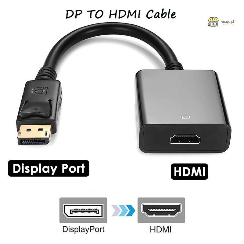 DP to HDMI Cable Adapter Display Port to HDMI Converter 1080P for PC TV ...