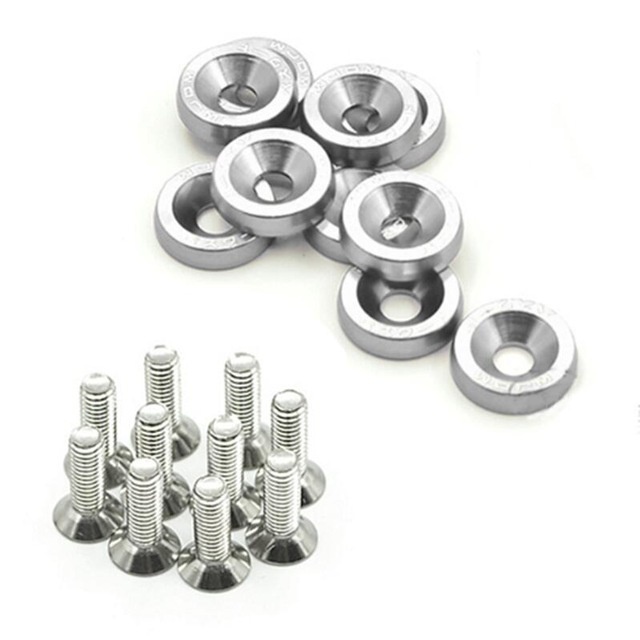 10pcs Car Modified Hex Fasteners Fender Washer Bumper Engine Concave ...