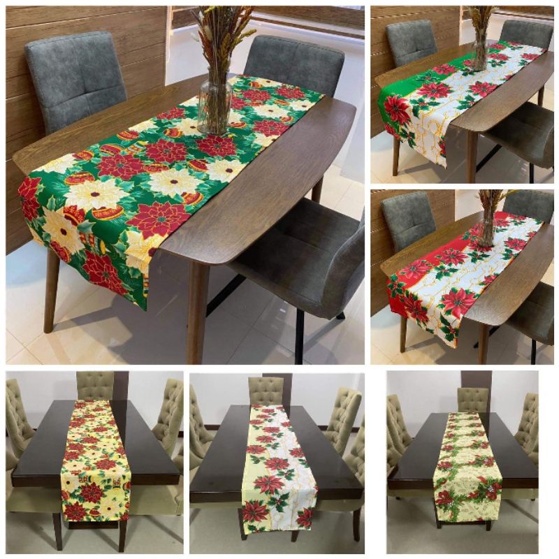 Table Runner Christmas Design 4 seater,6 Seater,8 seater | Shopee ...