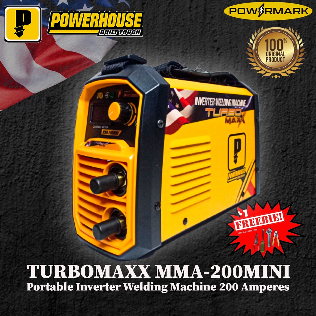 POWERHOUSE TURBOMAXX MMA-200MINI Portable Inverter Welding Machine 200 ...