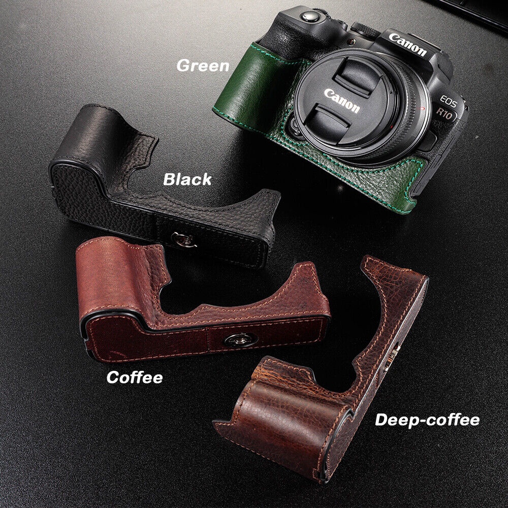 Canon R10 Genuine Leather Camera Bag Half Body Handmade Case For Canon ...