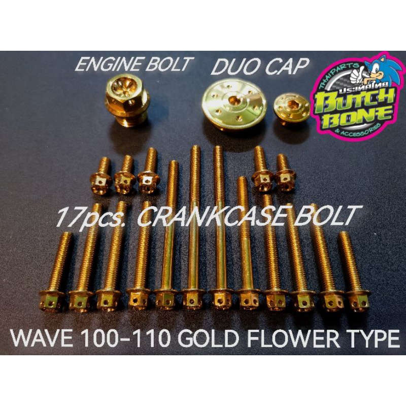 HENG CRANKCASE BOLT-DUO CAP-ENGINE SET WAVE 100/125 HONDA RS 125/150 ...