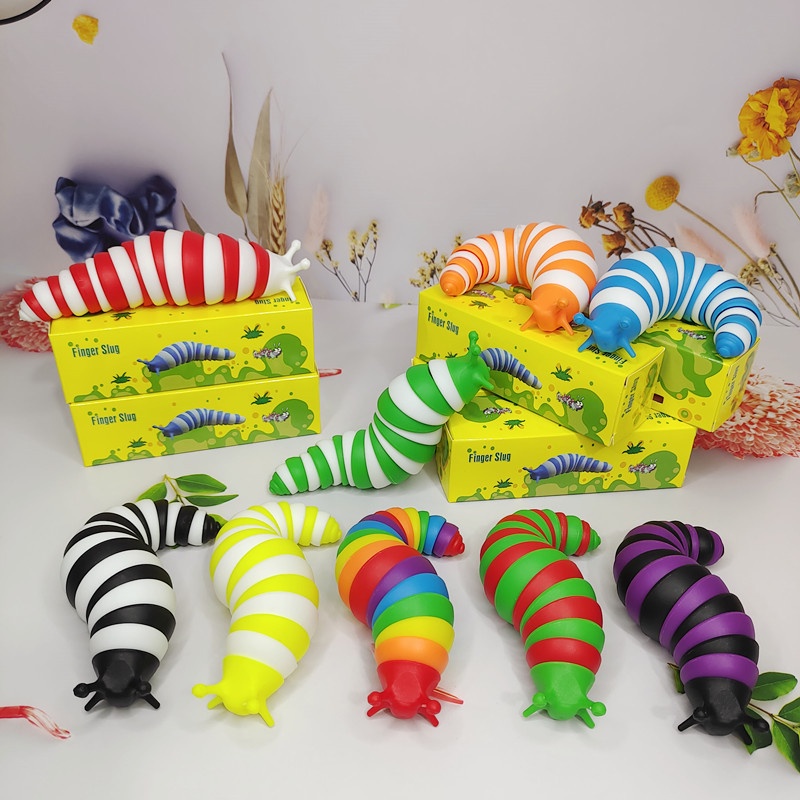 Luminous Caterpillar Worm Slug Shark Slinky 3D Printed Stress Relief ...