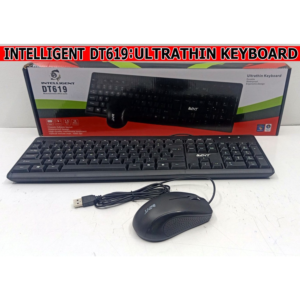 USB Desktop Keyboard and Mouse: Intelligent DT619 Ultrathin Keyboard ...