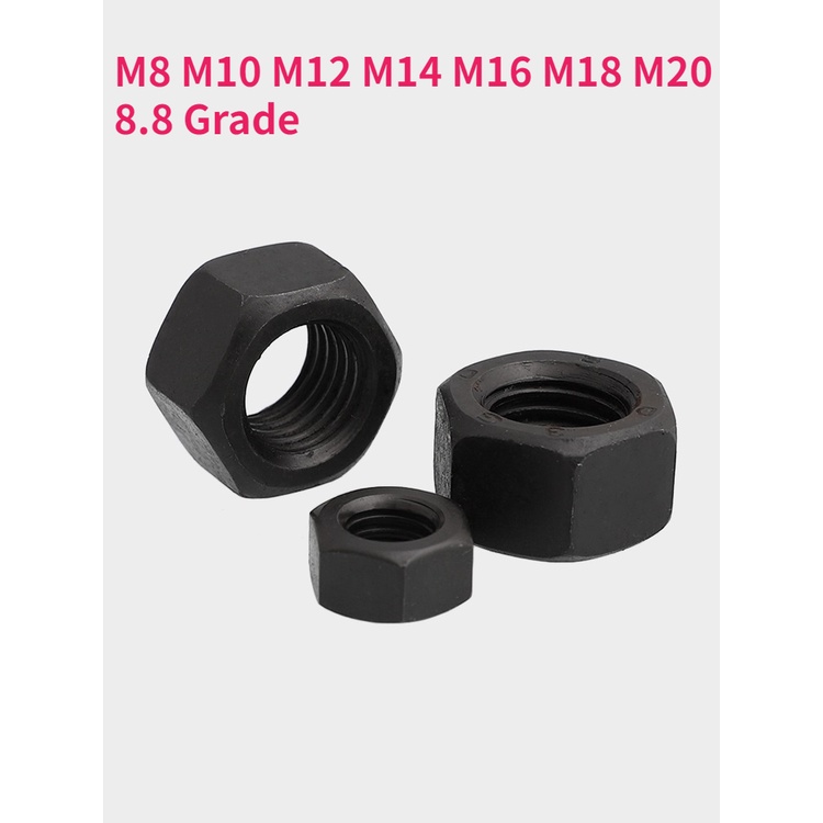 M8 M10 M12 M14 M16 M18 M20 Black Grade 8.8 Carbon Steel Fine Tooth Hex ...