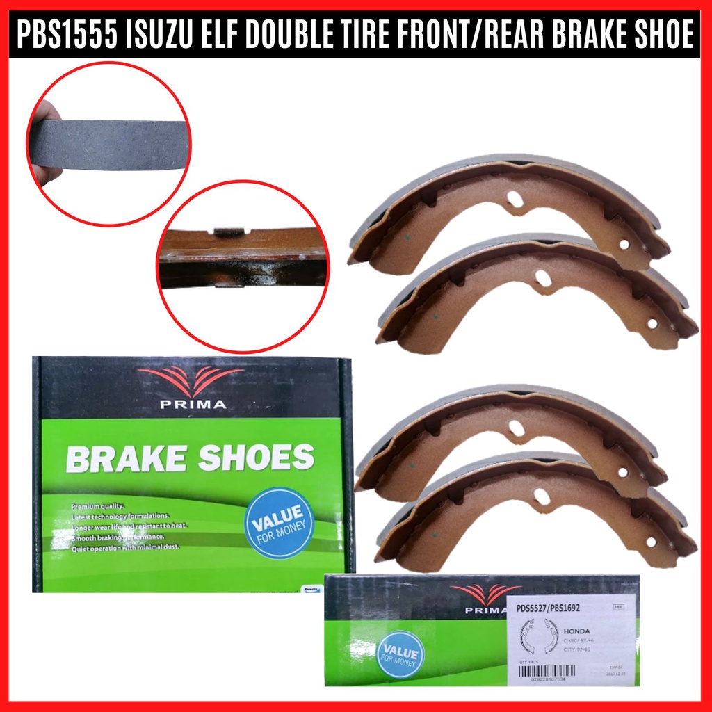 PBS1555 ISUZU ELF DOUBLE TIRE FRONT/REAR BRAKE SHOE ORIGINAL PRIMA ...