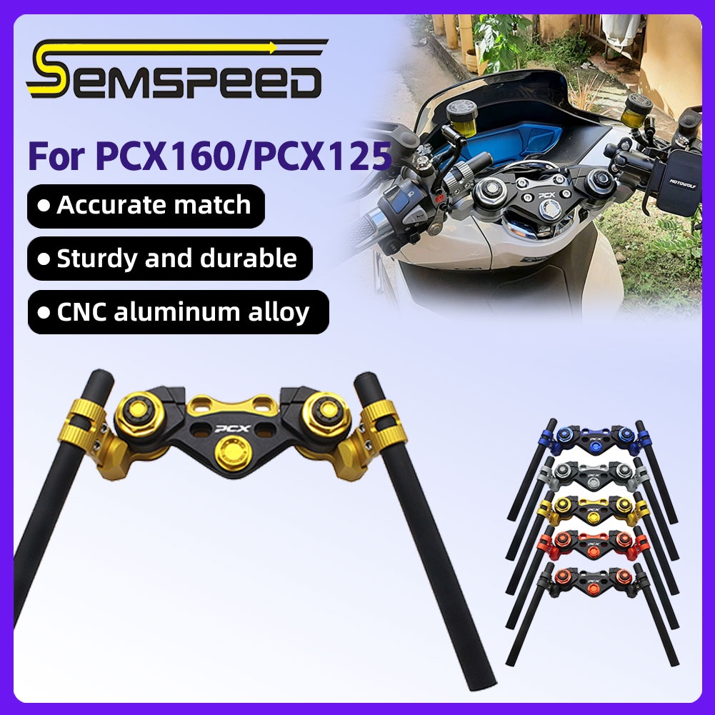 【SEMSPEED】For Honda PCX125 PCX150 PCX160 2012-2024 Motorcycle CNC 7/8 22mm Adjustable handlebar ...