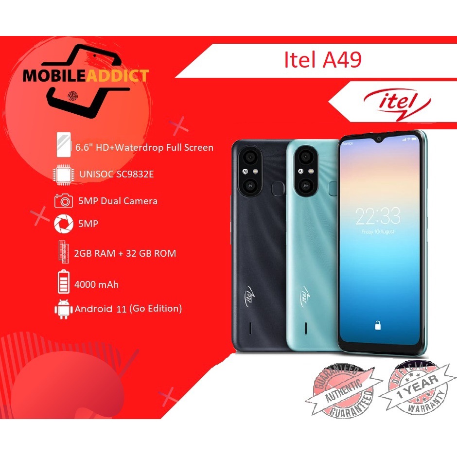 Itel A49 NTC, 1 year official warranty | Shopee Philippines
