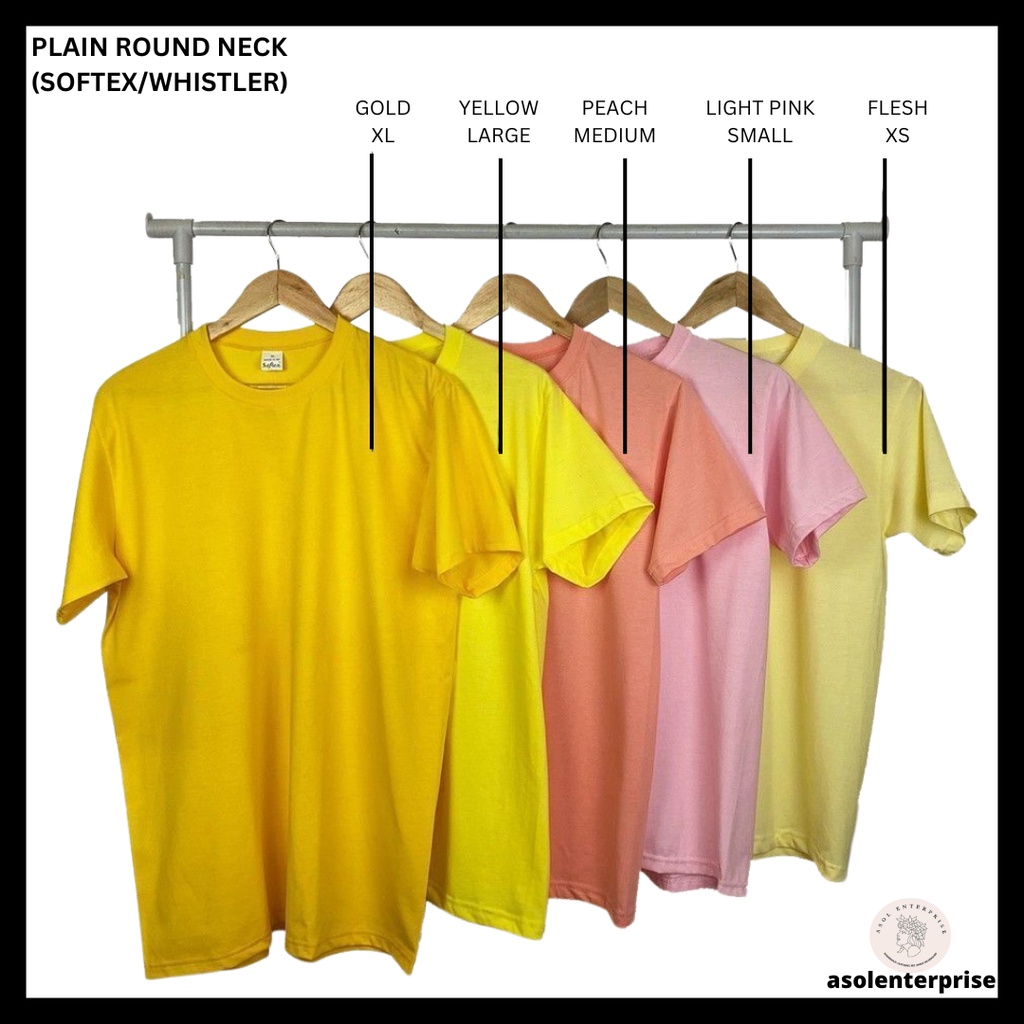 Softex Whistler | KIDS ADULT | Plain Round Neck Shirt | Unisex | Gold ...