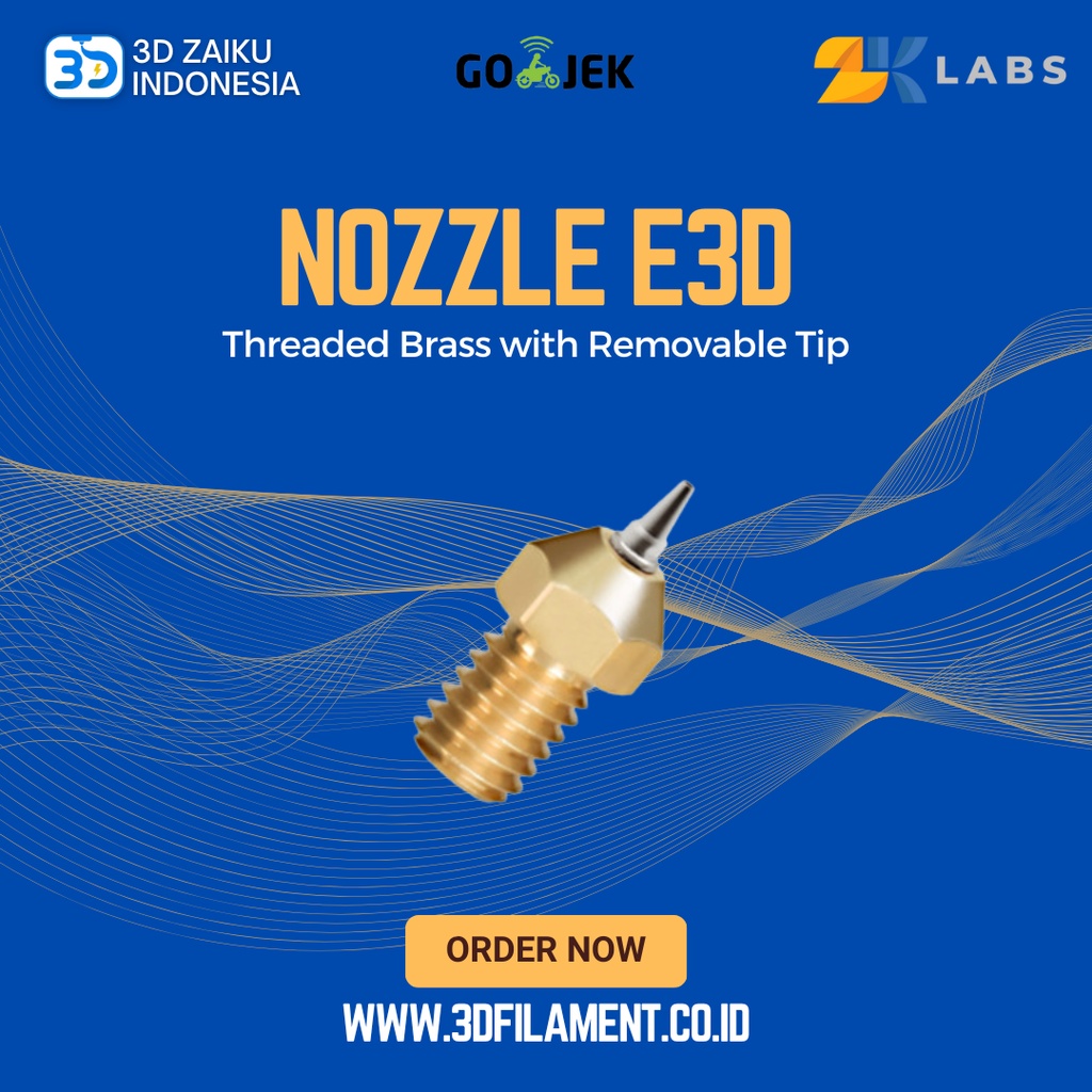 ZKLabs 3D Printer Nozzle E3D Threaded Brass with Removable Tip | Shopee ...