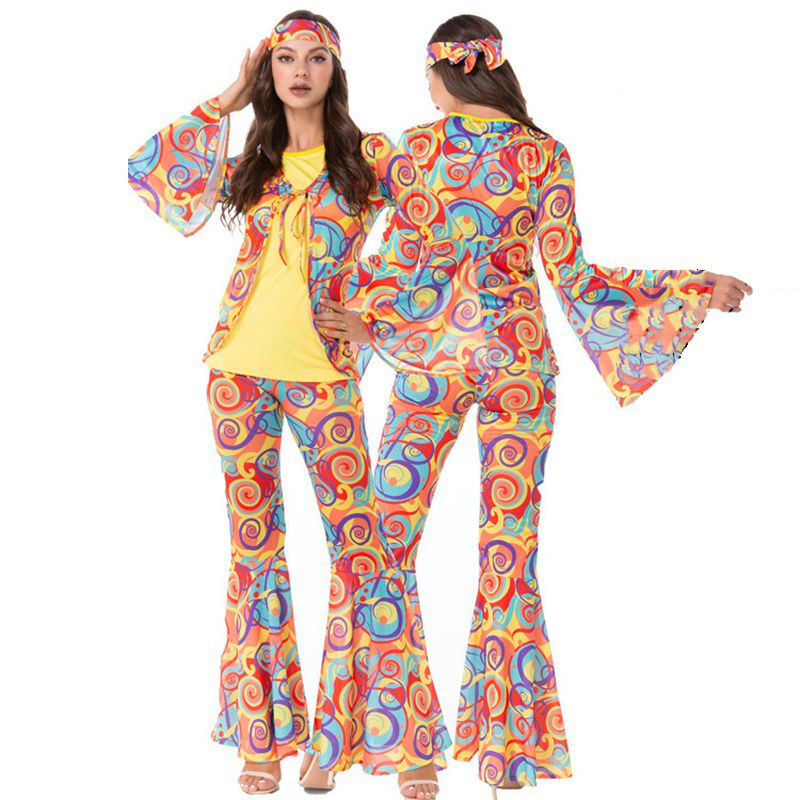 Retro 60s 70s Hippy Hippie Disco Costume Cosplay for Men Women Couples ...