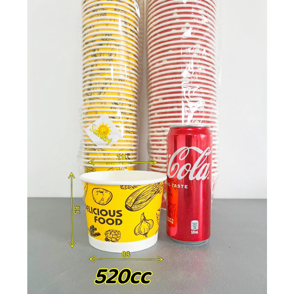 50pcs paper bowl PRINTED Environmentally friendly food grade/Disposable ...