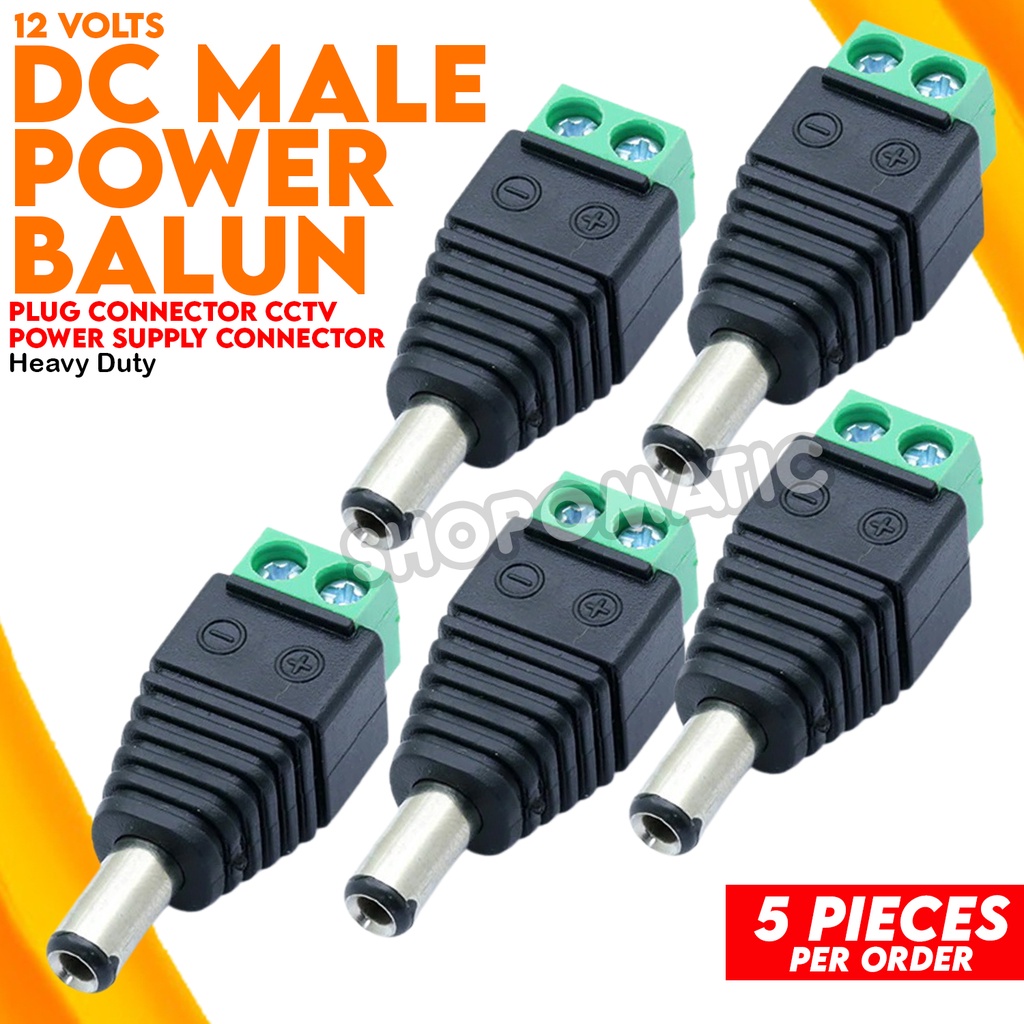 🟧 5PCS DC Male Power Balun Plug Connector CCTV Power Supply Connector 🟧 ...