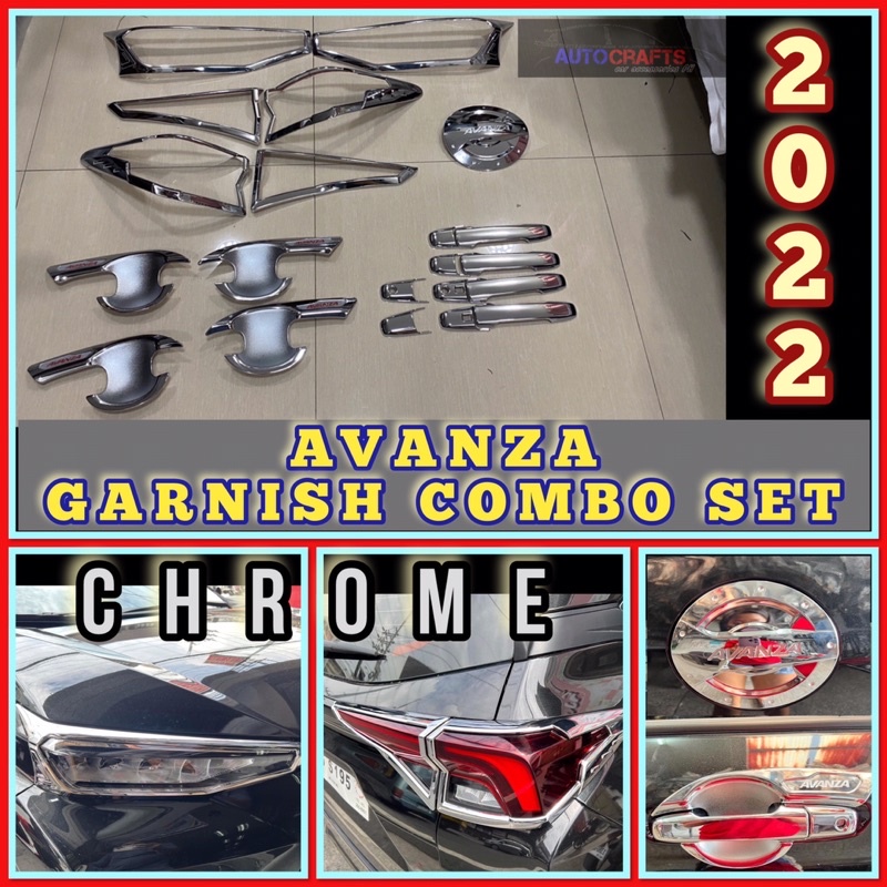 TOYOTA AVANZA 2022-2023 GARNISH COMBO SET CHROME | Shopee Philippines