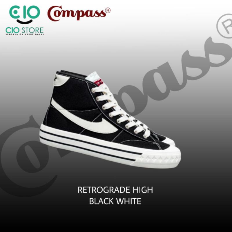 Compass RETROGRADE HIGH BLACK WHITE Shoes (ORIGINAL) | Shopee Philippines