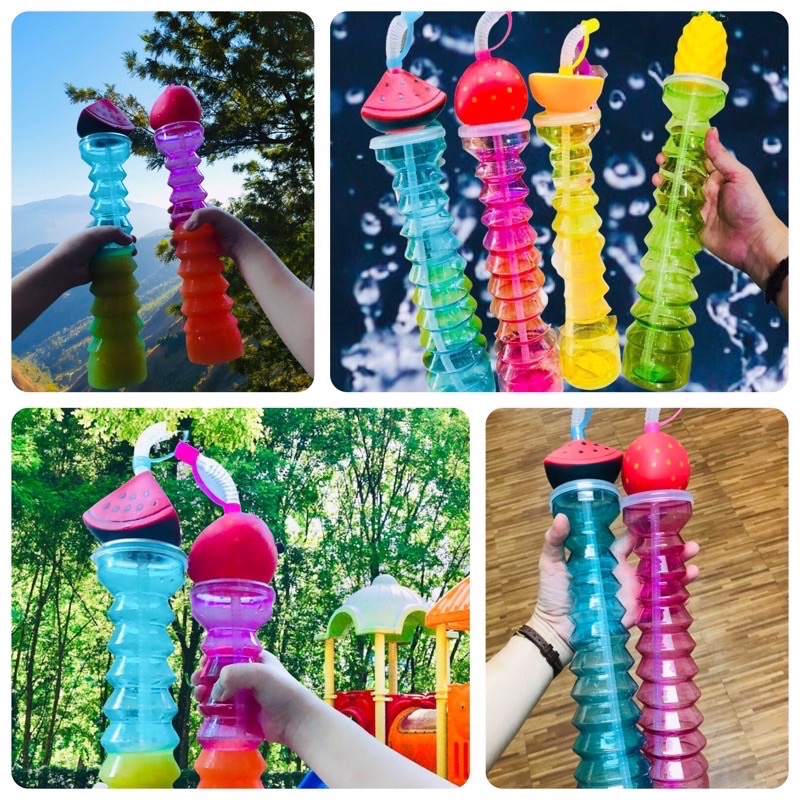 Coconut Tree Shape Creative Juice Drink Straw Cup w/Long Straw | Shopee ...