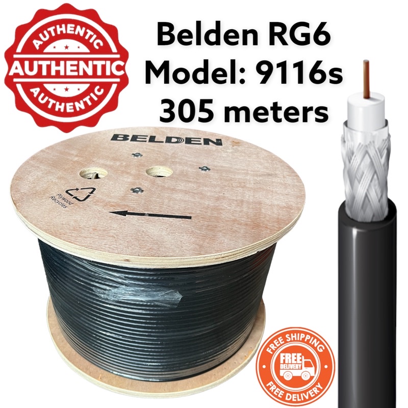 Belden RG6 9116s Coaxial TV or CCTV 305meters Authentic | Shopee ...