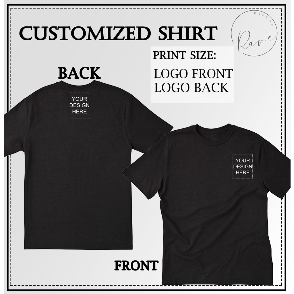 CUSTOMIZED / PERSONALIZED T-SHIRT / TSHIRT OWN DESIGN LOGO / CHEST / A4 ...