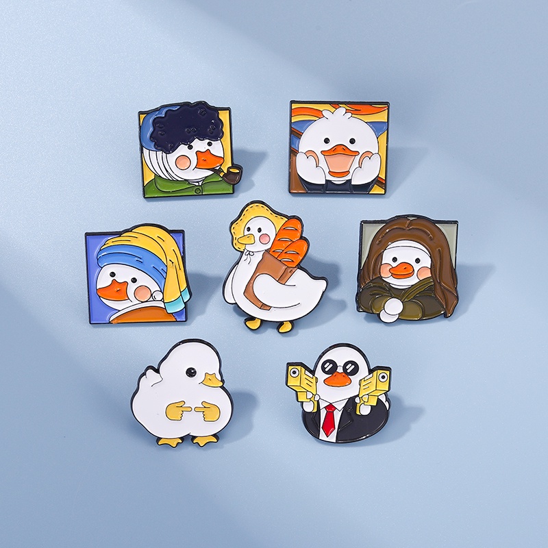 Cute Cartoon Duck Enamel Badges Pins Accessories Creative Funny Animal ...