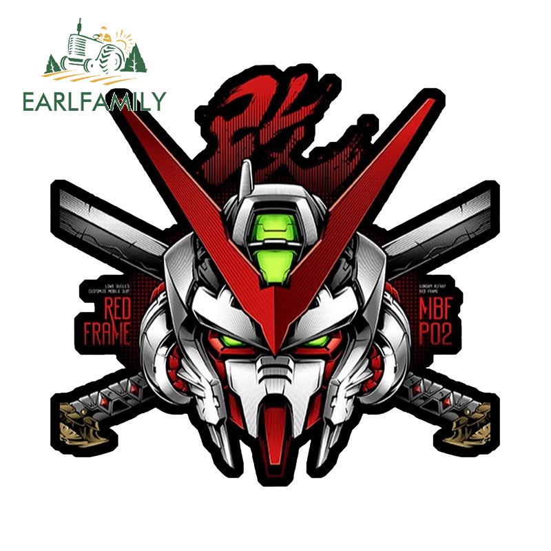 EARLFAMILY 13cm x 12.2cm Gundam Anime Car Stickers Interesting Scratch ...