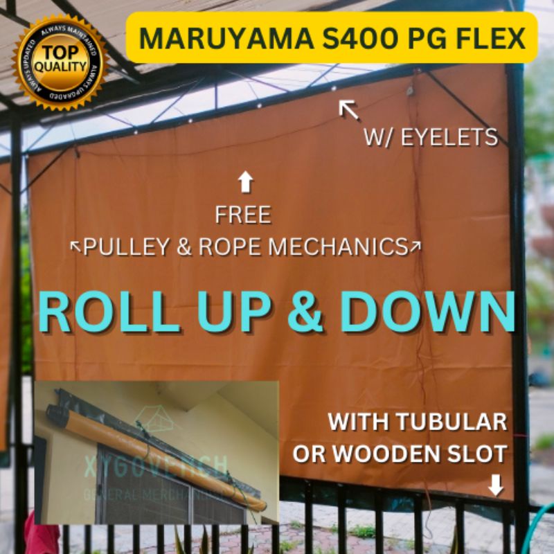 10ft x 10ft ROLL UP TRAPAL WITH PULLEY SET / LONA (MARUYAMA/MAYAMA ...