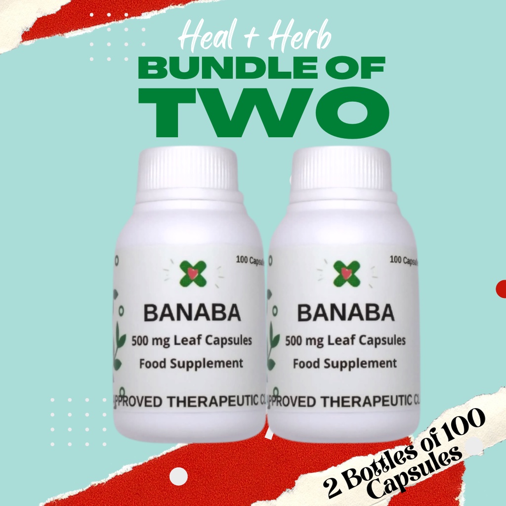 Natural Herb Banaba Capsules BUNDLE OF TWO 100 Capsules (Heal + Herb ...
