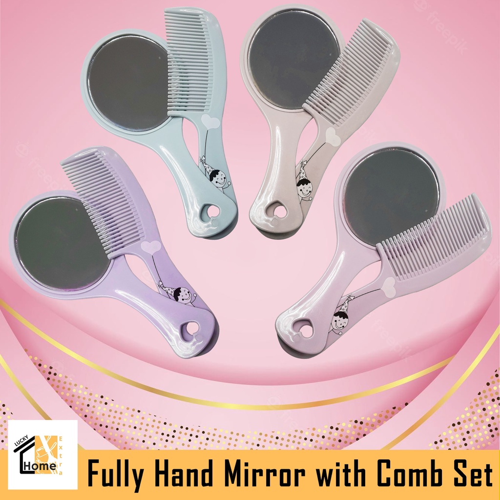 Lucky Fully Hand Mirror with Comb Set | Shopee Philippines