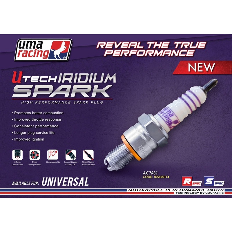 RACING IRIDIUM SPARK PLUG MIO / SNIPER / RAIDER / NMAX / AEROX / CLICK ...