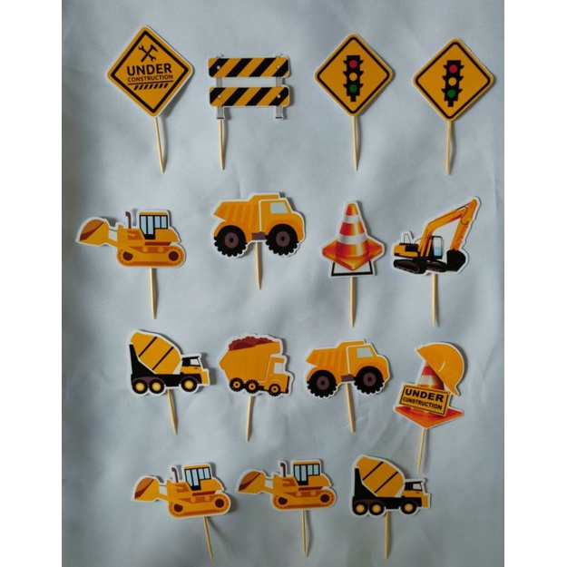 Construction Theme Cupcake Topper (15pcs. pack) | Shopee Philippines