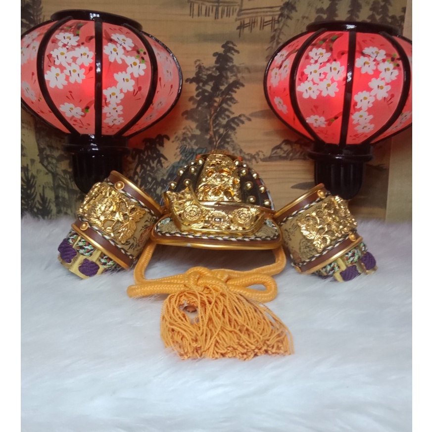 VINTAGE GOLD PLATED KABUTO SAMURAI WARRIOR HELMET COLLECTIBLE - JAPAN ...