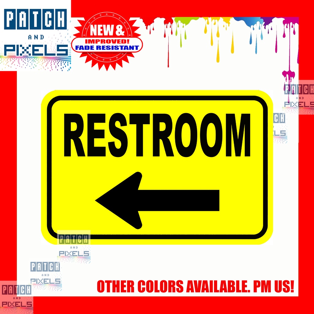 Patch and Pixels Restroom/Elevator This Way Signage Sticker/PVC/Metal ...
