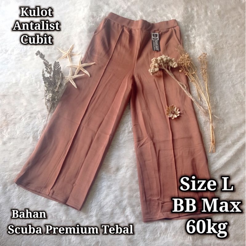HW Women KULOT Pants SCUBA PREMIUM Thick Elastic SIZE L BB 40KG Until ...