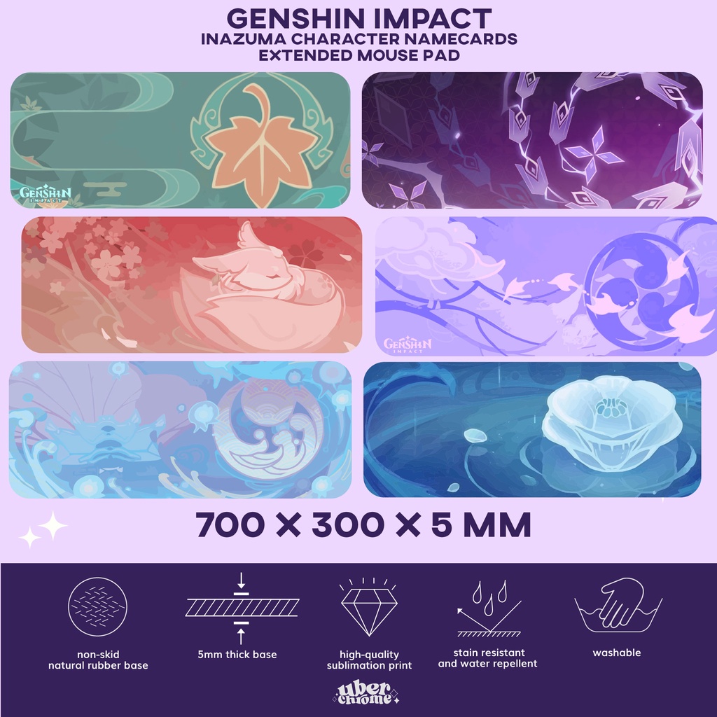 Inazuma Namecards Extended Mousepad | Customizable | Inazuma | Shopee ...