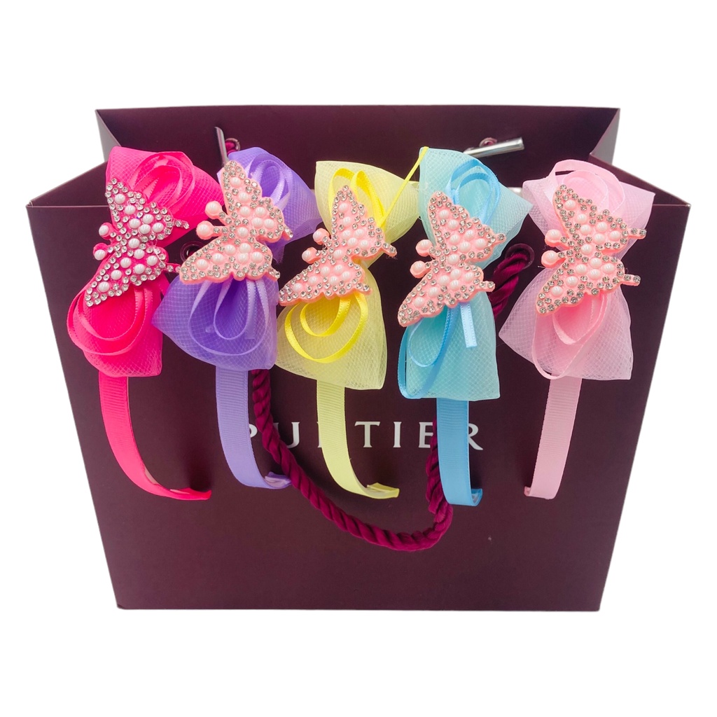 HB-1234 Ribbon Lace Headband (12 pcs) Bunny Design And With Mini Beads ...