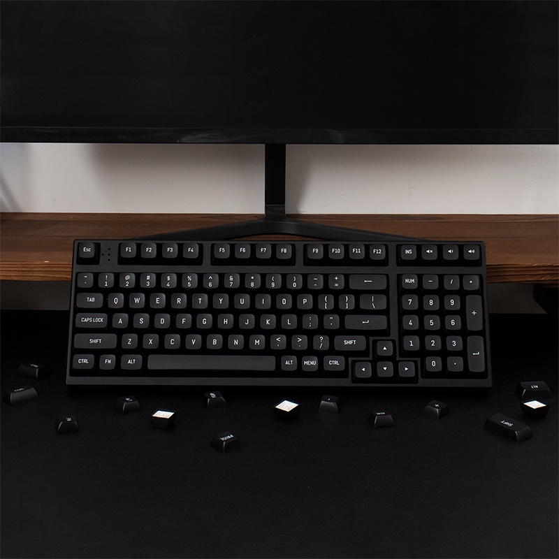 150 Keys Double Shot MSA Profile Keycap Personalise White Black Theme ...