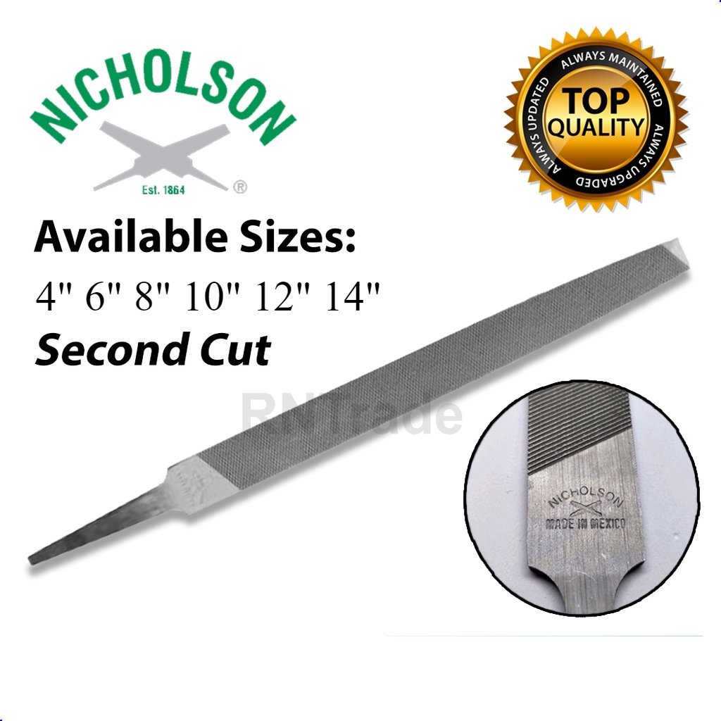 Nicholson File Flat File Second Cut 2nd Cut ( 4 6 8 10 12 14 inches ...