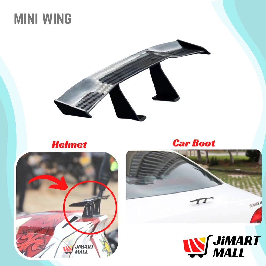 MINI WING Car Rear Tail Motor Helmet Motorcycle Spoiler Bodykit ...