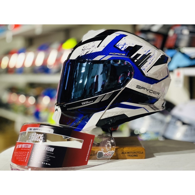 SPYDER FORCE GD S5 Modular Dual Visor Helmet + Free Clear Visor ...