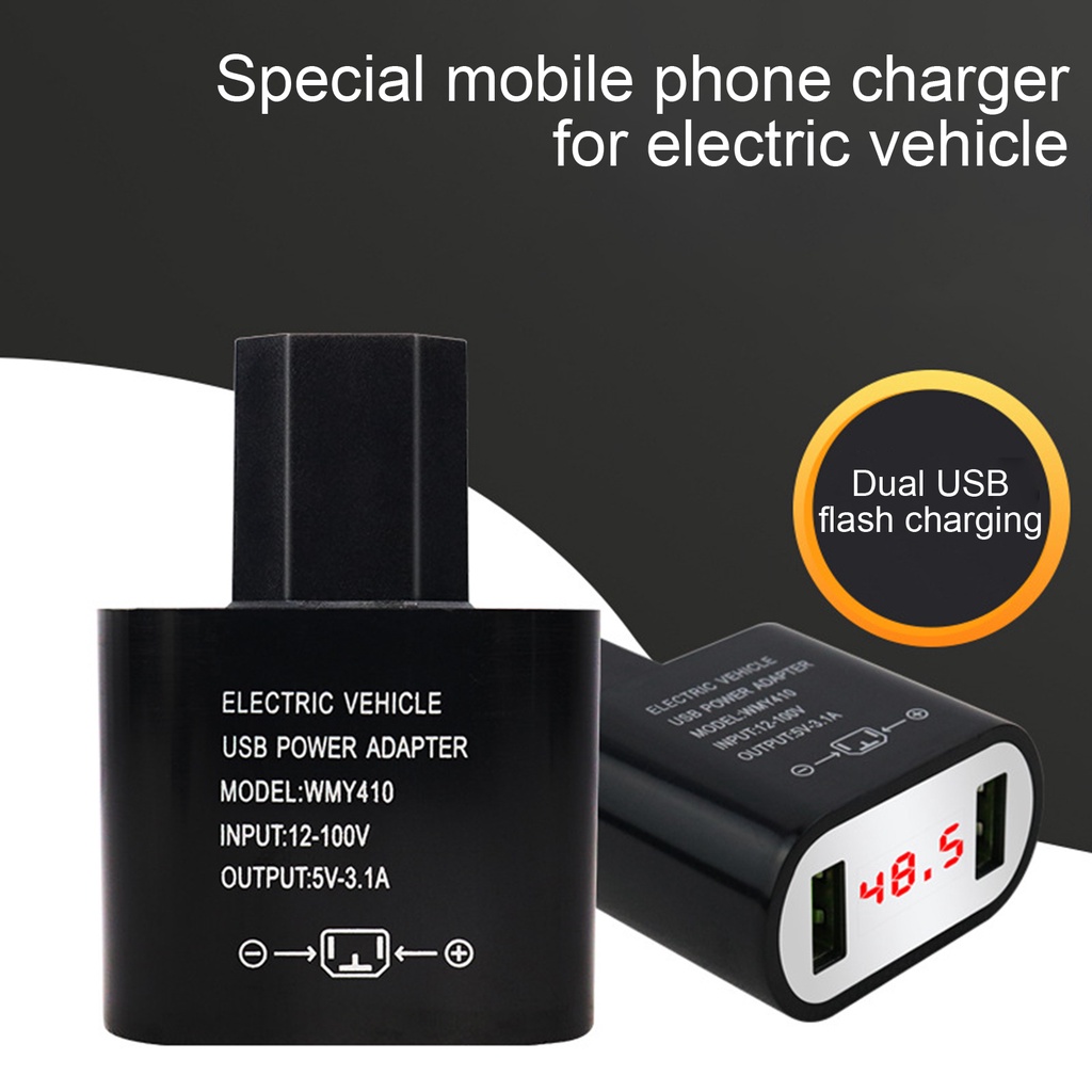 SY-Electric Car Phone Charger LED Digital Display DC 12-100V Electric ...